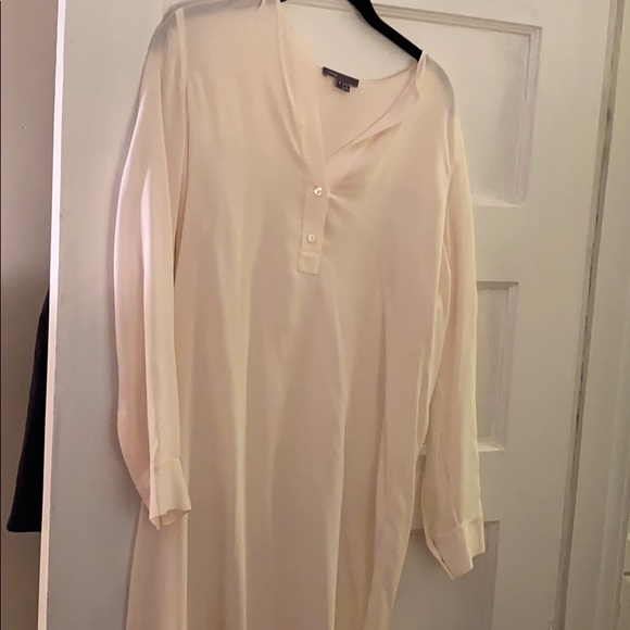 Vince | Tops | Cream Silk Tunic Dress | Poshmark